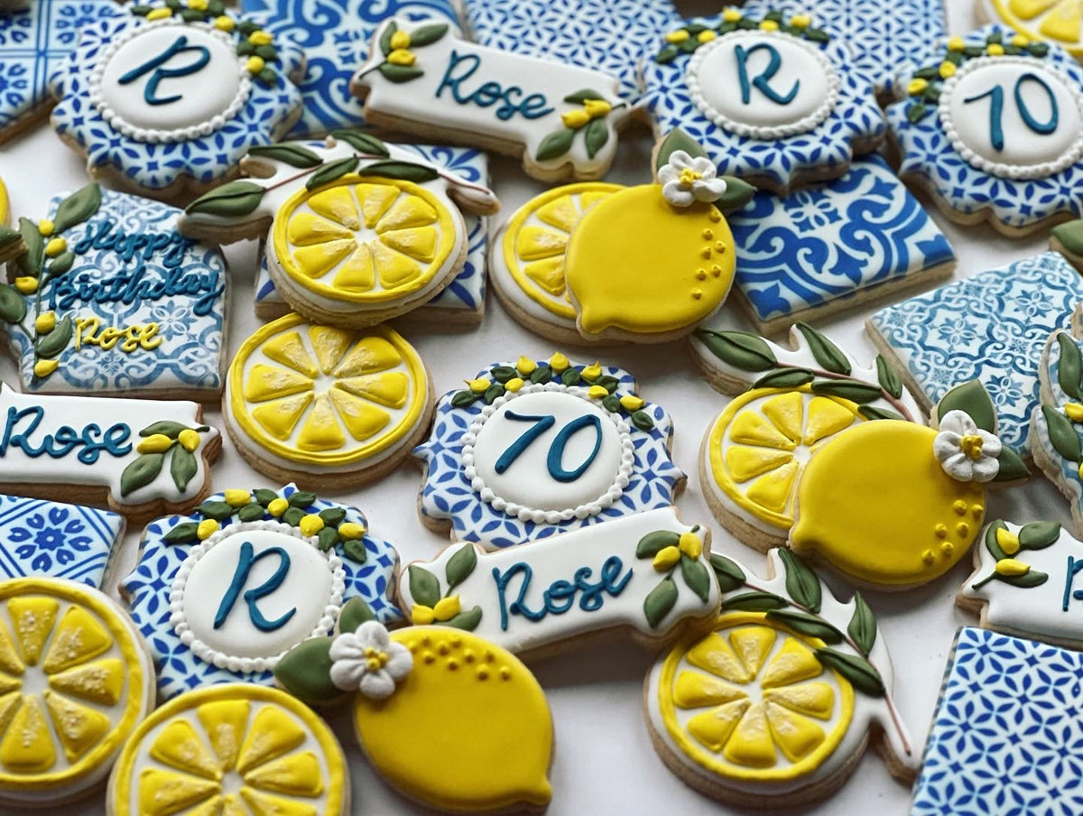 Lemon and tiles theme Cookies – Luli Sweet Shop