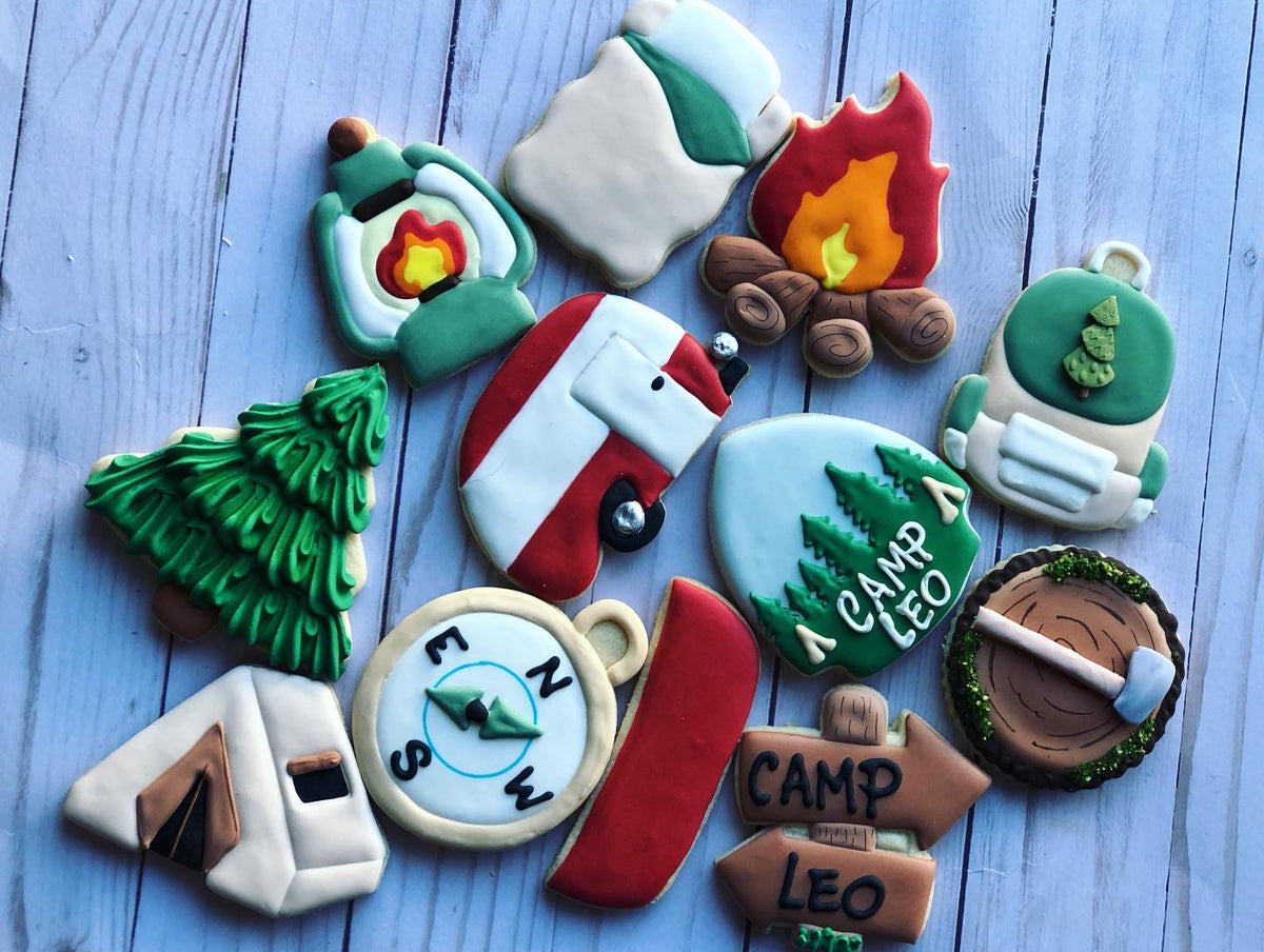 Camping woodland Theme Cookies- 2 Dozen – Luli Sweet Shop