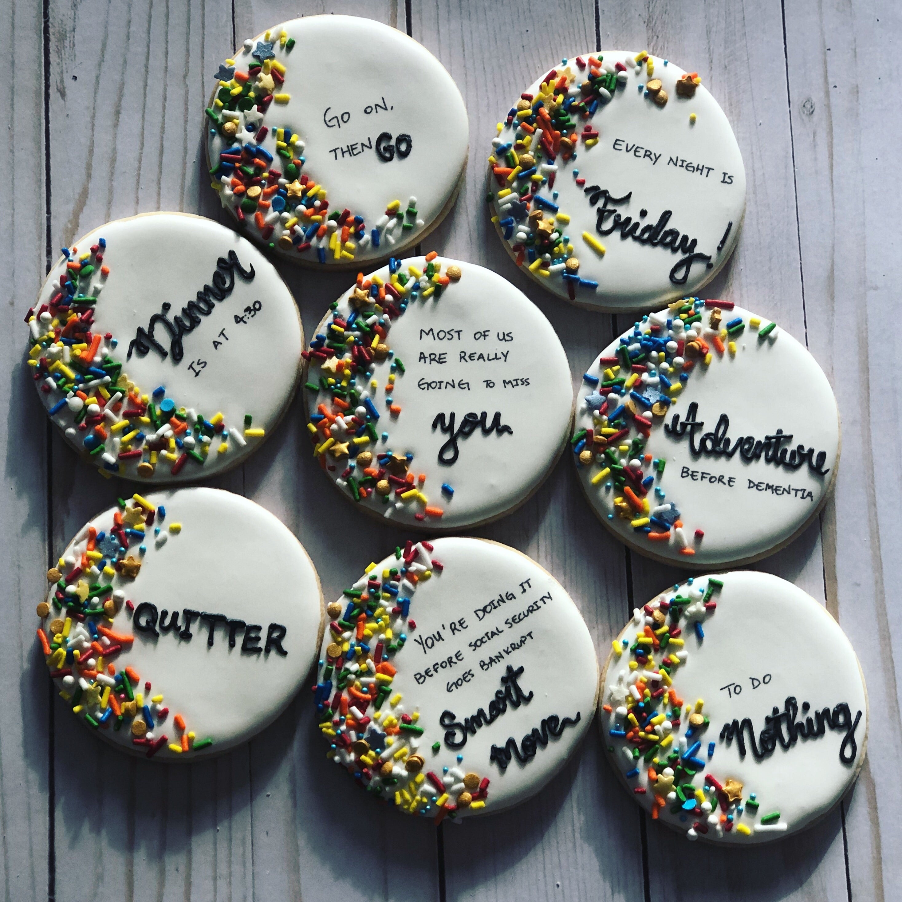 Retirement theme Cookies – Luli Sweet Shop