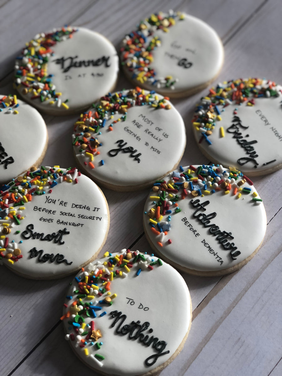 Retirement theme Cookies – Luli Sweet Shop