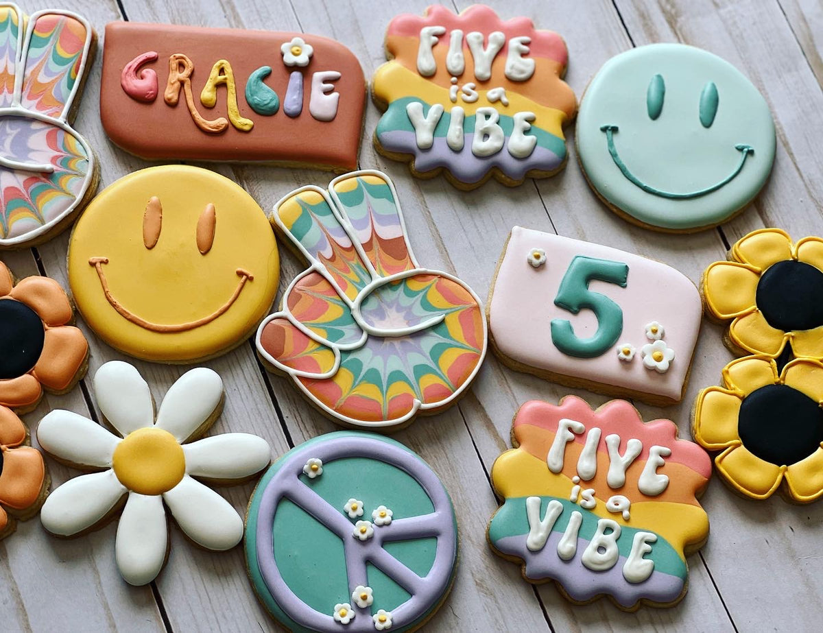 Groovy theme Cookies – Luli Sweet Shop