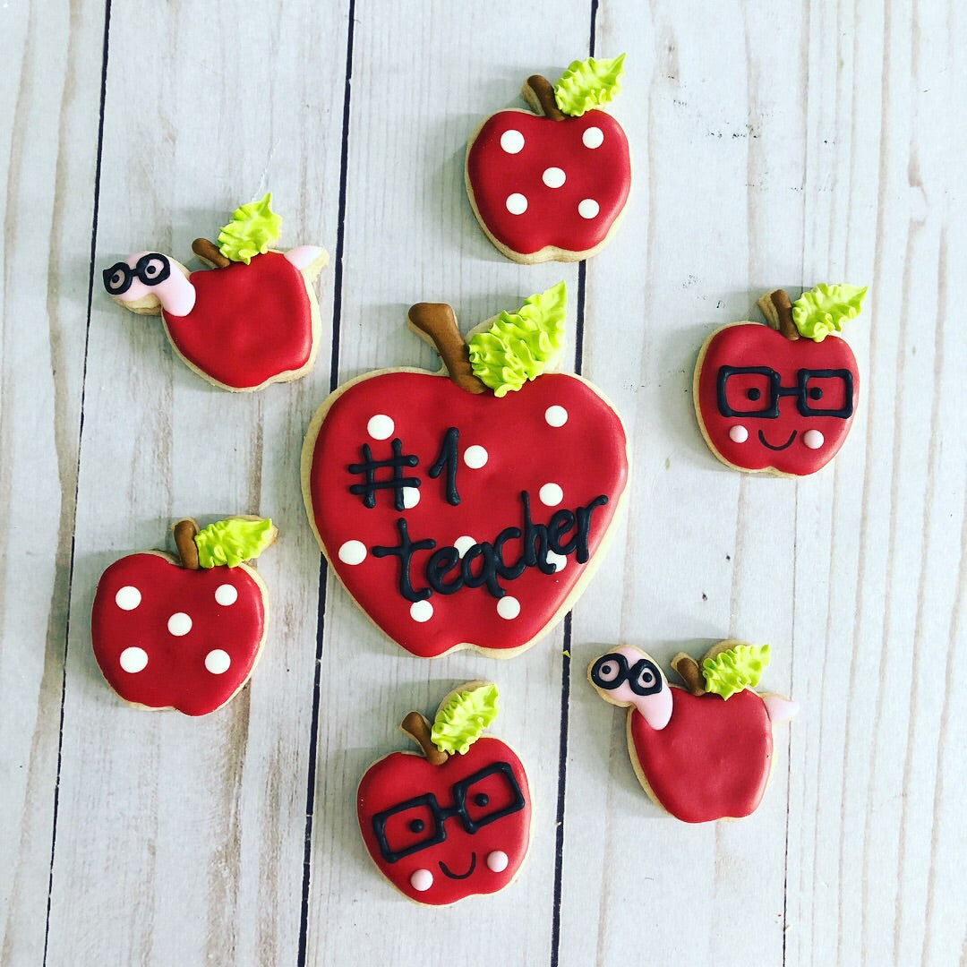 Apple for Teacher cookies set – Luli Sweet Shop